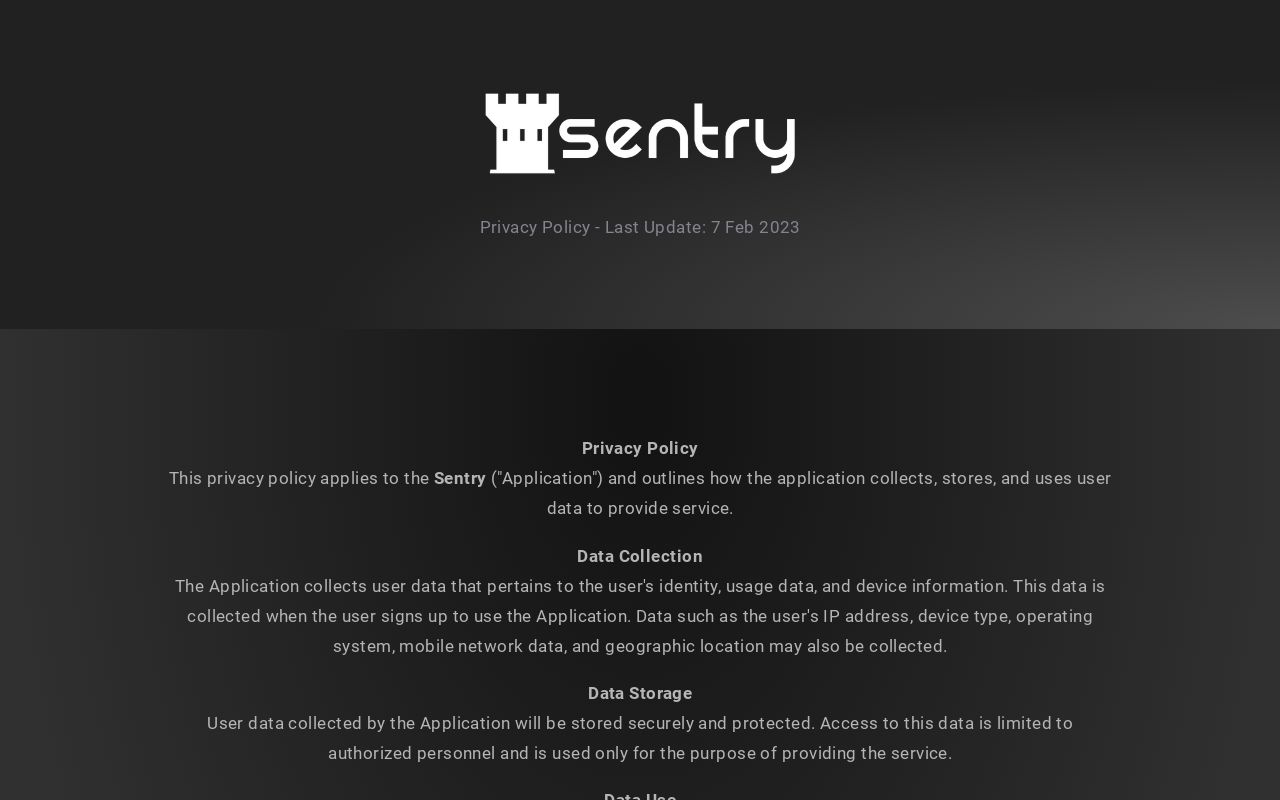 Sentry Privacy Policy